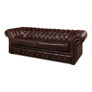 Sarreid Ltd Piccadilly Leather Chesterfield Sofa & Reviews | Perigold