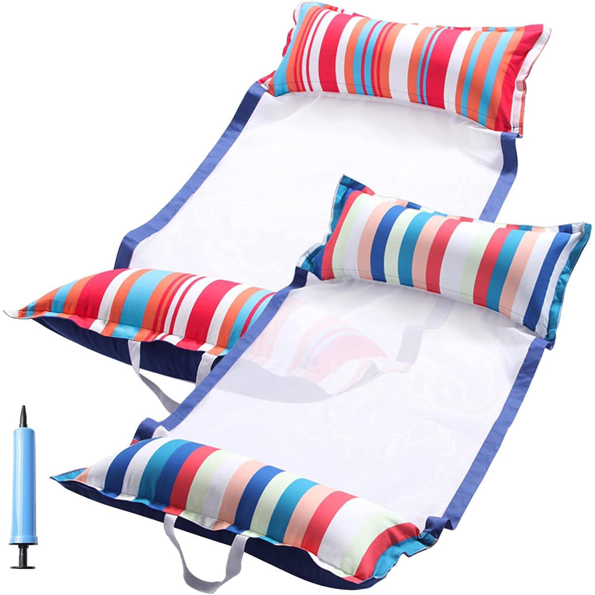 Textiles Hub Fabric Pool Hammock Floats, XL, 2Pack Inflatable Multi ...