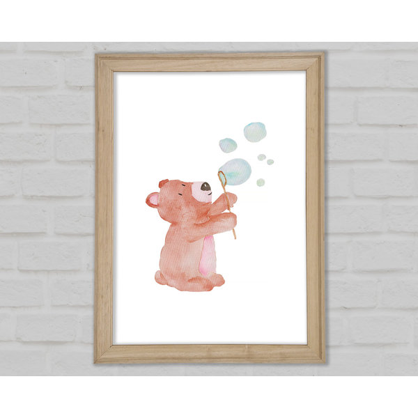 Happy Larry Bear Bubble Love Framed Print | Wayfair.co.uk