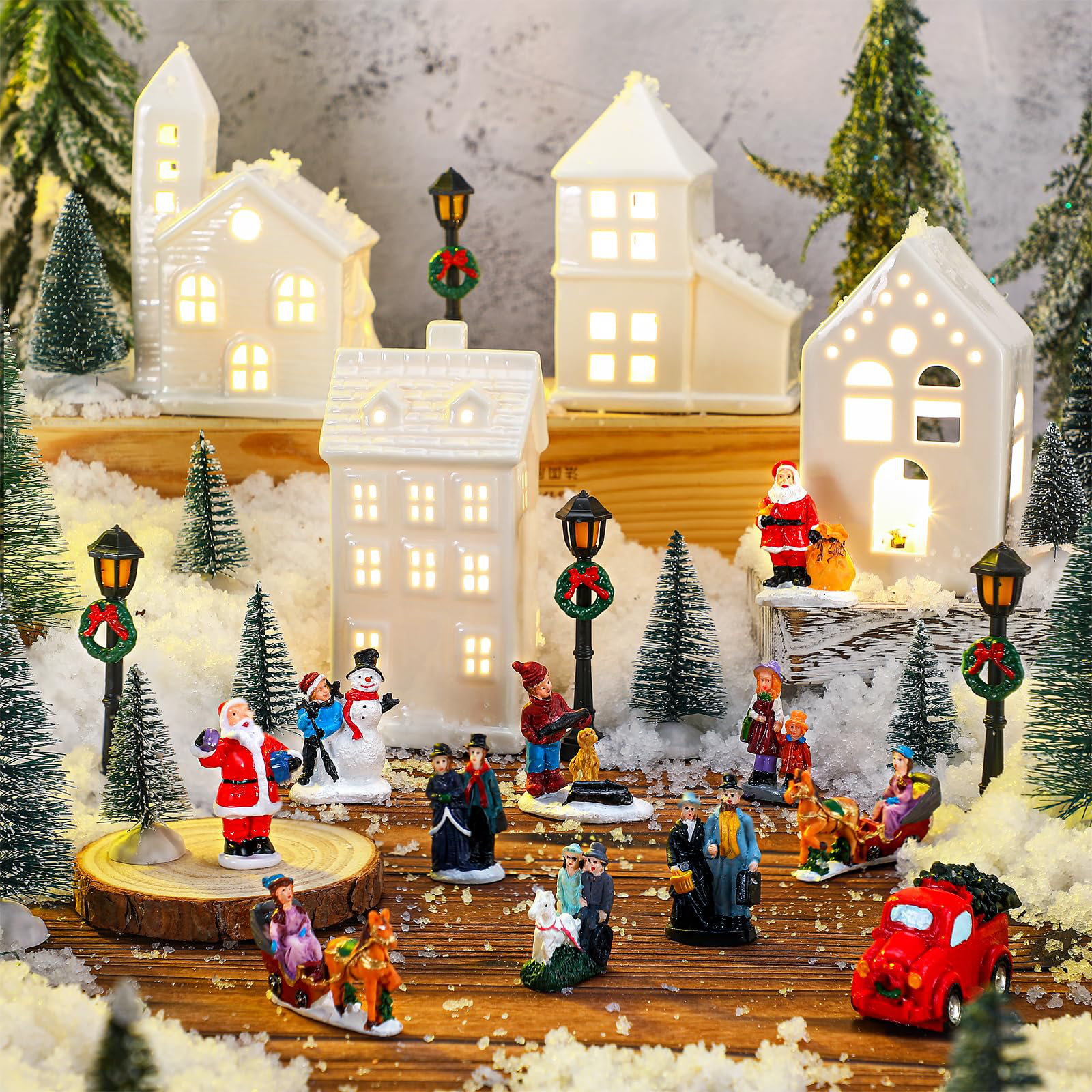 The Holiday Aisle® 25 Pieces Christmas Village Houses Mini Christmas ...