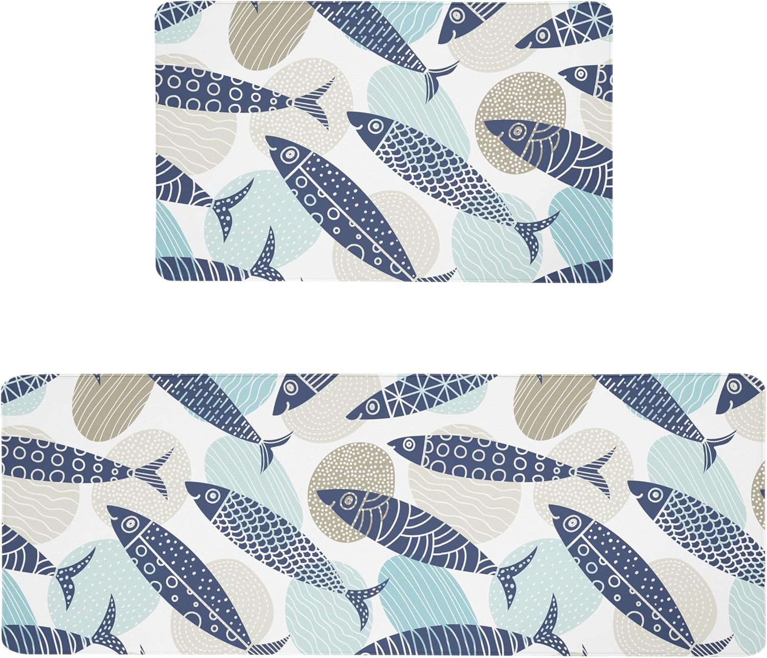 Rosecliff Heights Coastal Kitchen Rugs Set of 2 Beach Kitchen Mats for ...