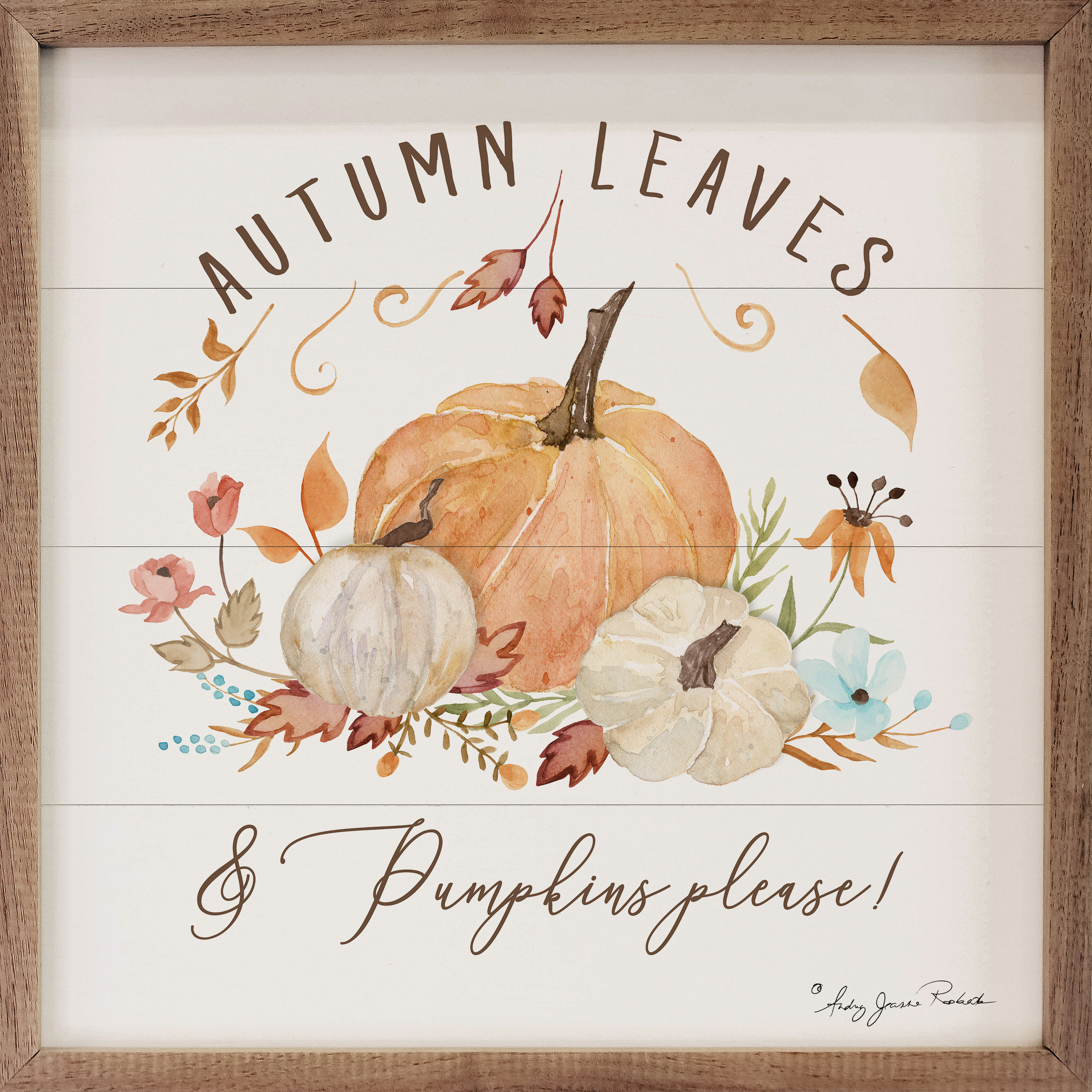 The Holiday Aisle® Autumn Leaves And Pumpkins By Audrey Jeanne Roberts ...
