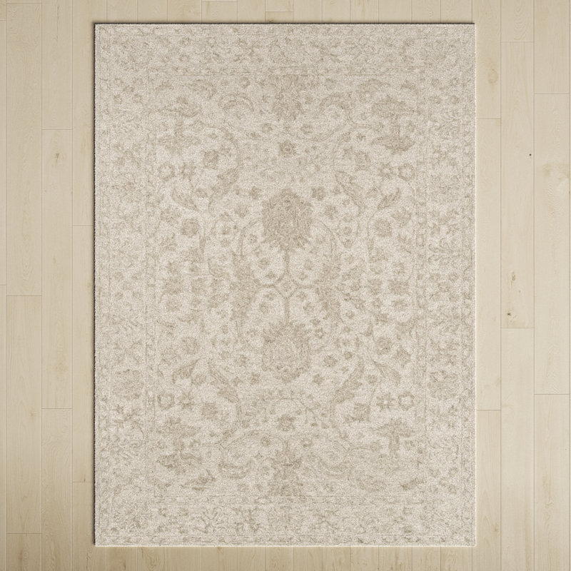 Birch Lane™ Cece Handmade Tufted Wool Beige Rug "& Reviews" | Wayfair