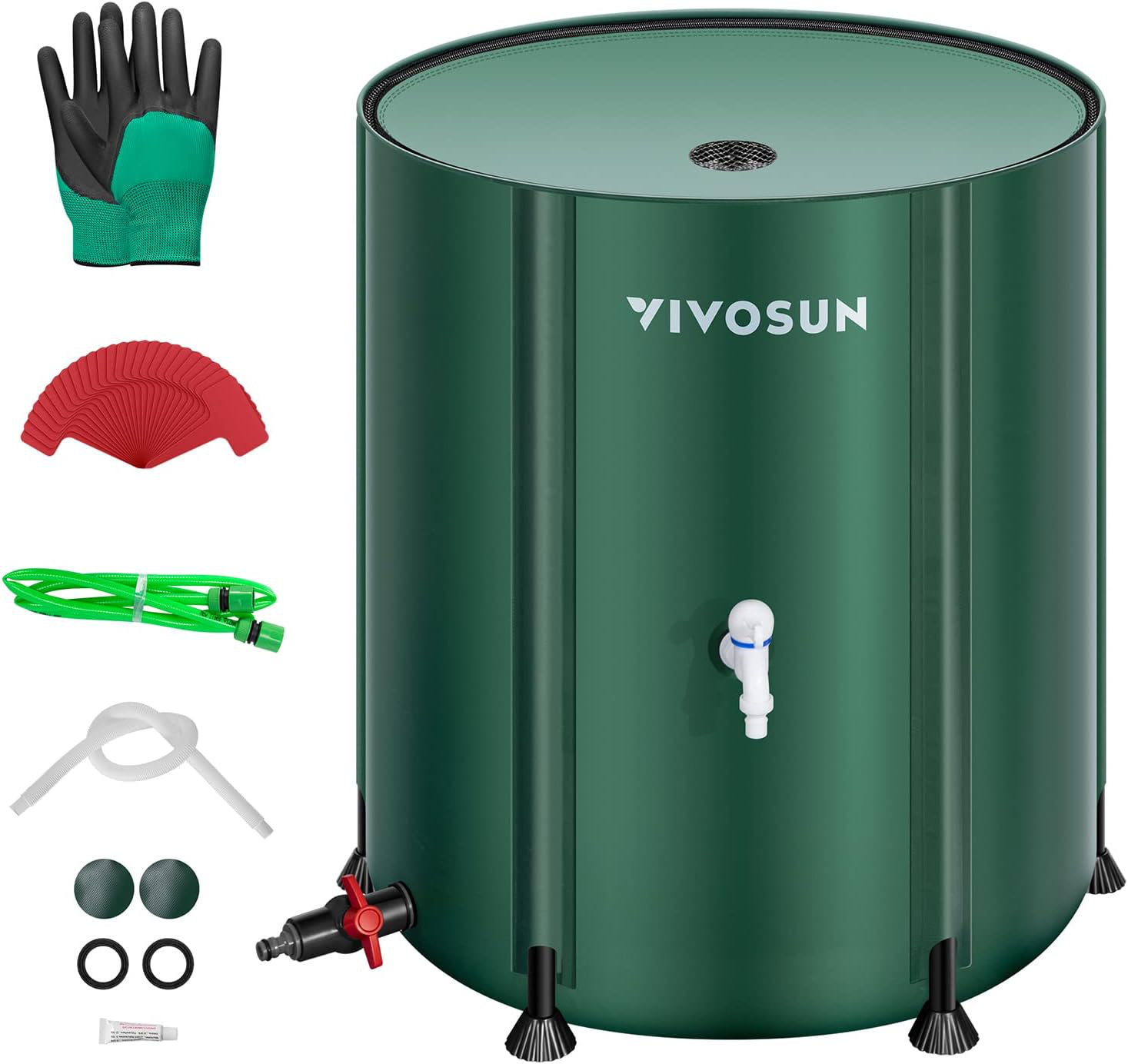 VIVOSUN Weather Resistant Plastic Foldable Drainable Rain Barrel ...