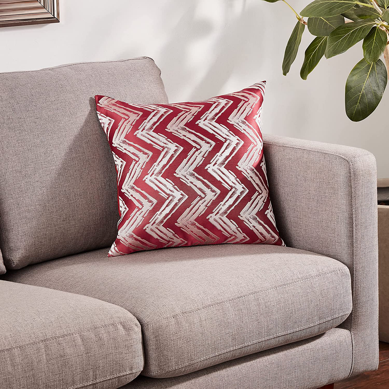 Violet Linen Fantasy Modern Zig Zag Chevron Pattern Square Decorative ...