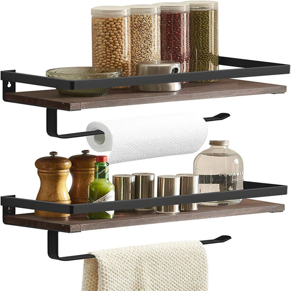 YITAHOME 2 Piece Metal Floating Shelf | Wayfair