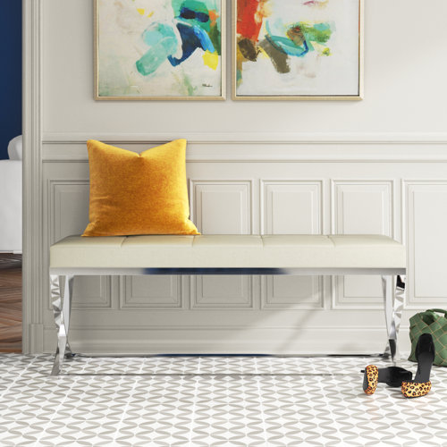 Upholstered White Benches You'll Love | Wayfair