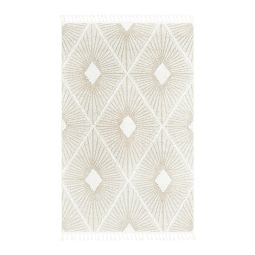 The Twillery Co.® Longmeadow Geometric Ivory/White Machine Woven ...