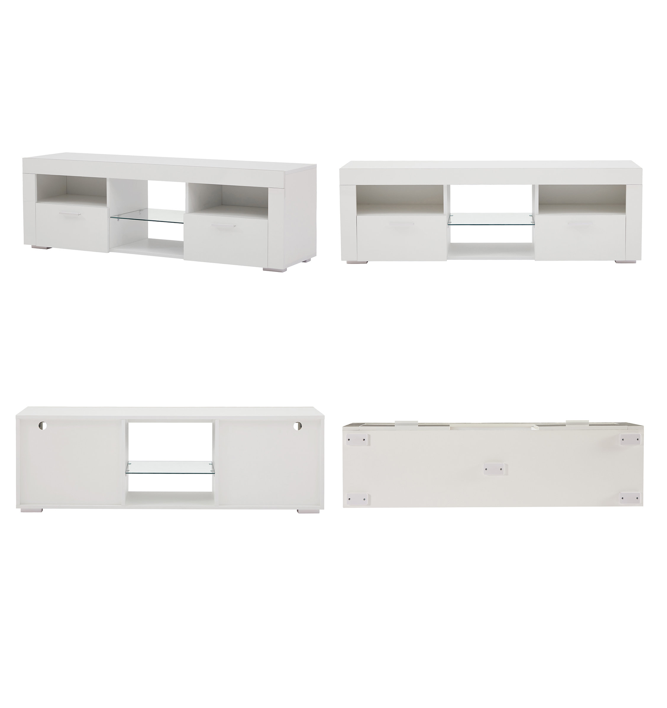 Orren Ellis White Morden Tv Stand, Entertainment Center For 51 Inch Tvs ...