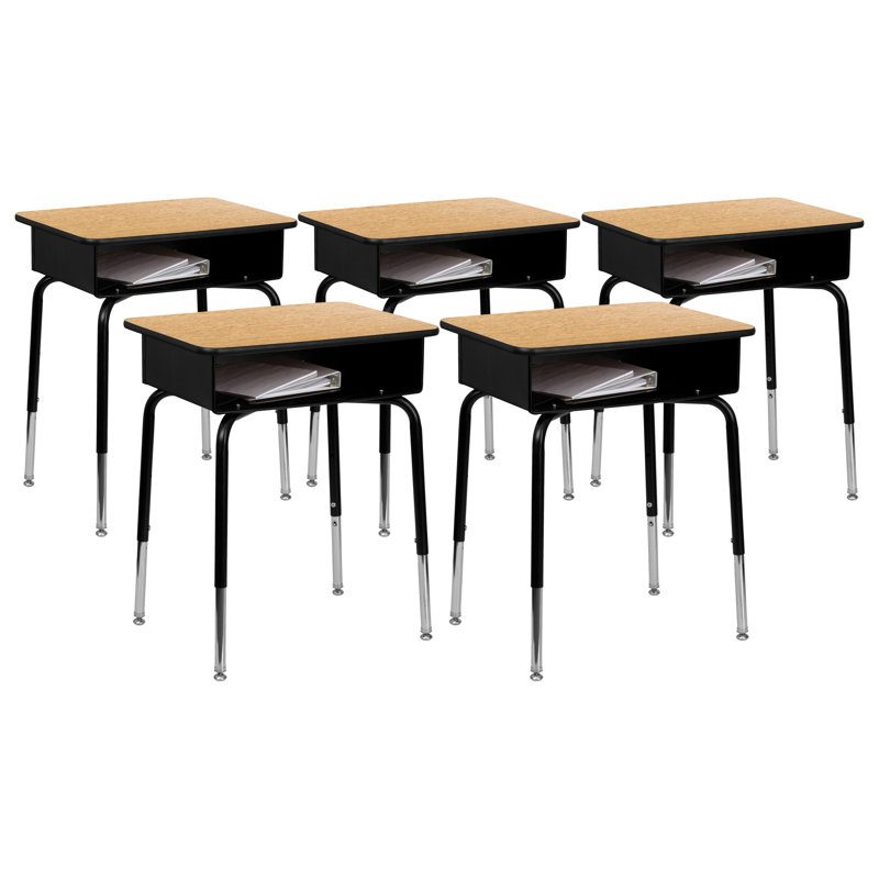 Flash Furniture Goddard Student Desks with Open Front Metal Book Boxes ...