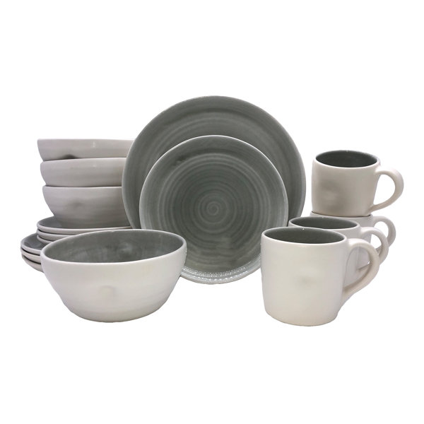Canvas Home Pinch Stoneware 16 Piece Dinnerware Set, Service For 4 ...