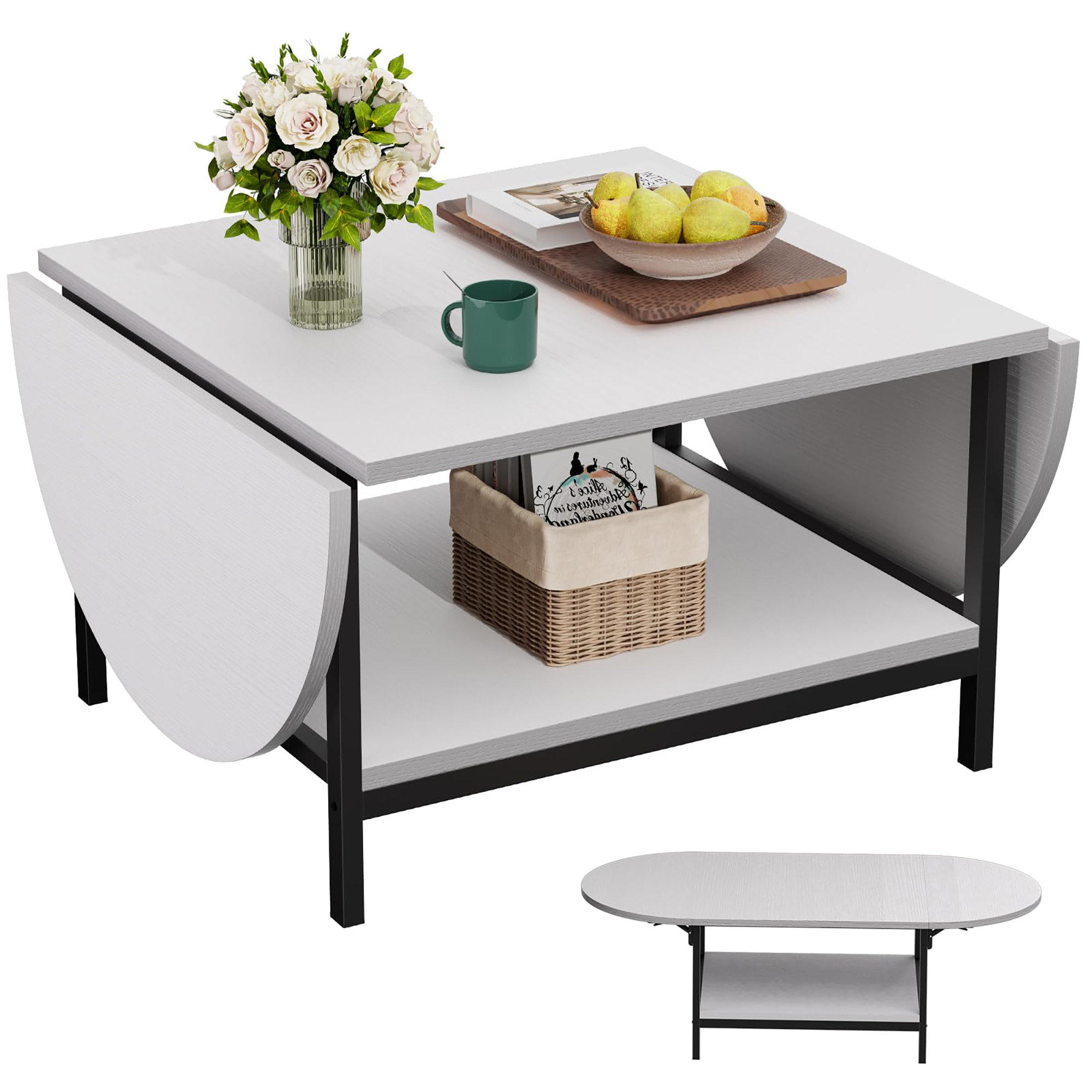 Latitude Run® Coffee Table Small Square Coffee Table Simple Modern ...