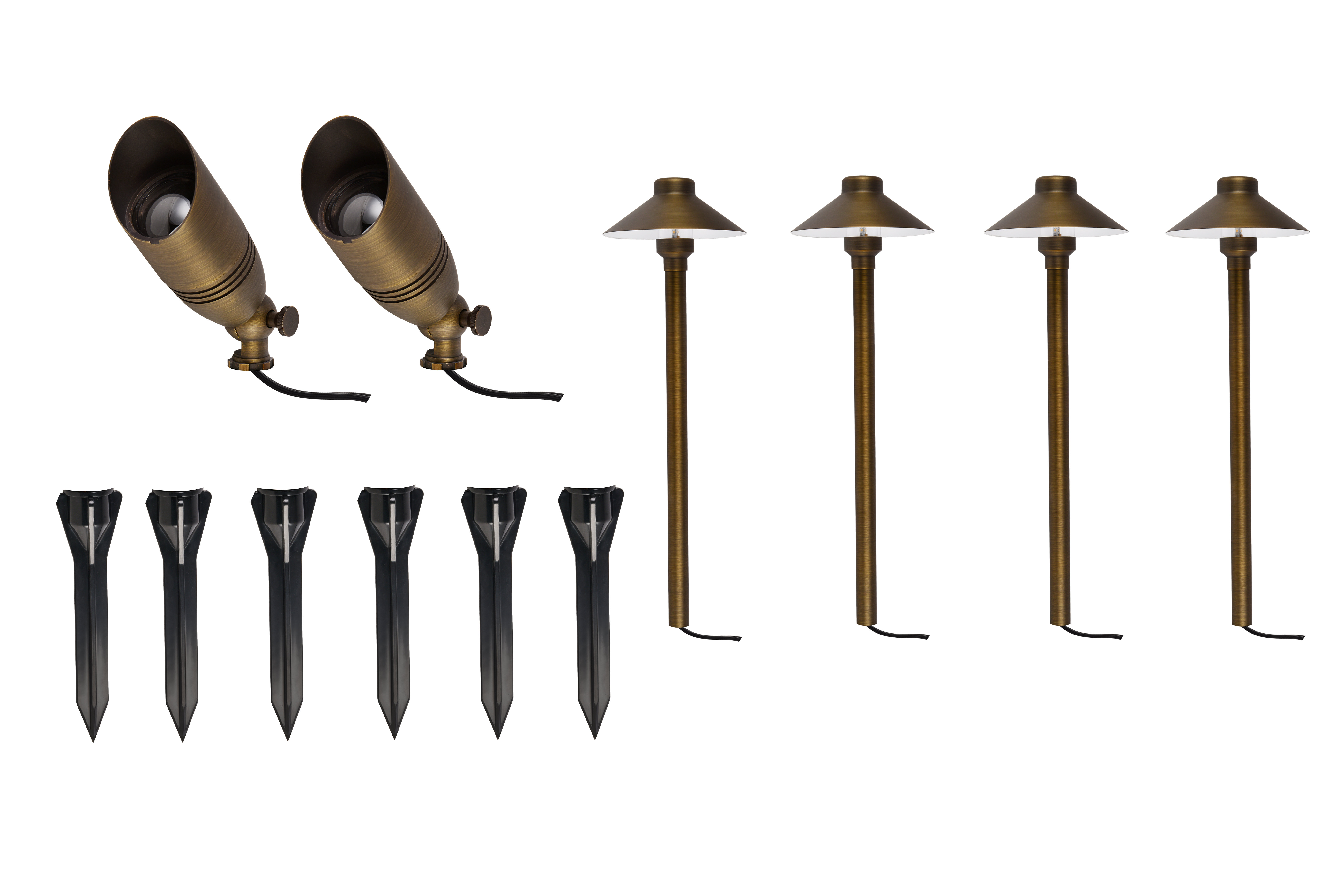 Arlmont & Co. Kodina Antique Brass Low Voltage Plug-in Metal Spot Light ...