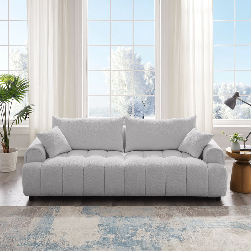 Latitude Run® Perona 91'' Luxury Modern Tufted Boucle Sofa & Reviews ...