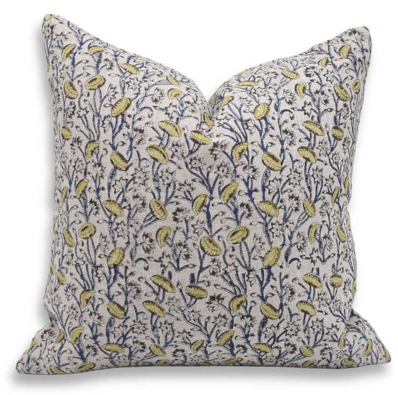Fabdivine Block Print Throw Pillow Cover,Inch Thick Linen Decorative ...