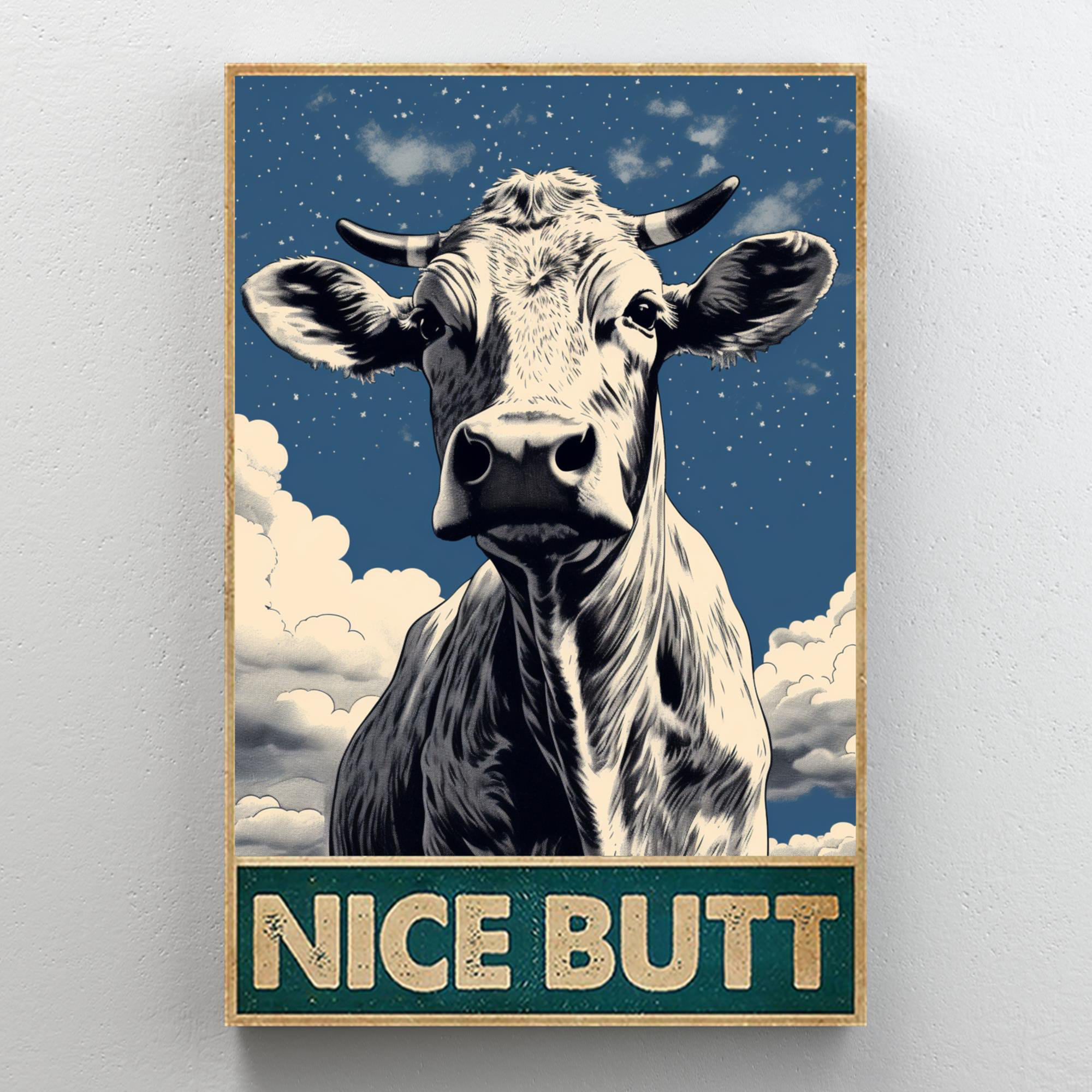 Trinx Javyion Cow Nice Butt On Canvas Print | Wayfair