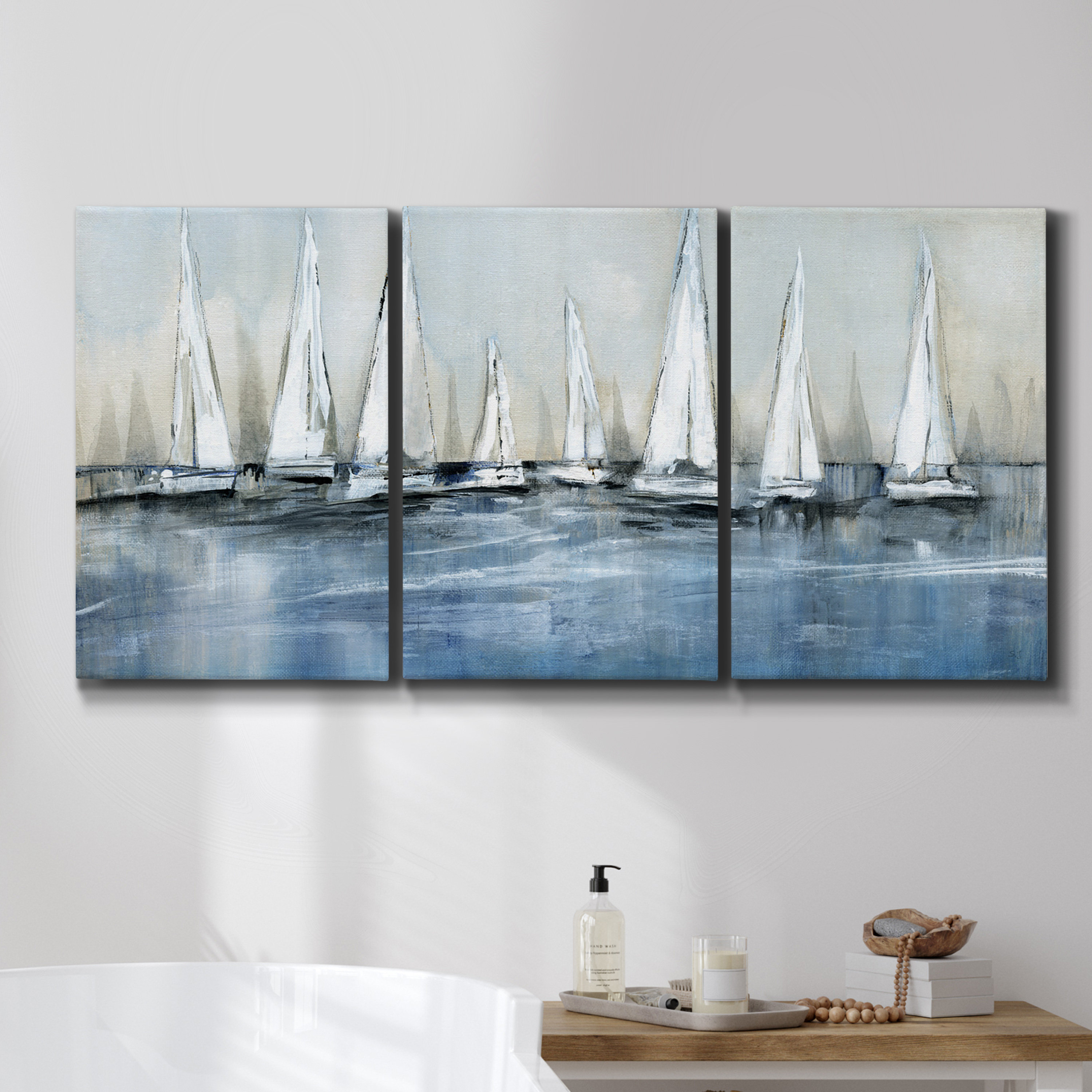 Longshore Tides Rising Falcon Framed On Canvas 3 Pieces Print | Wayfair