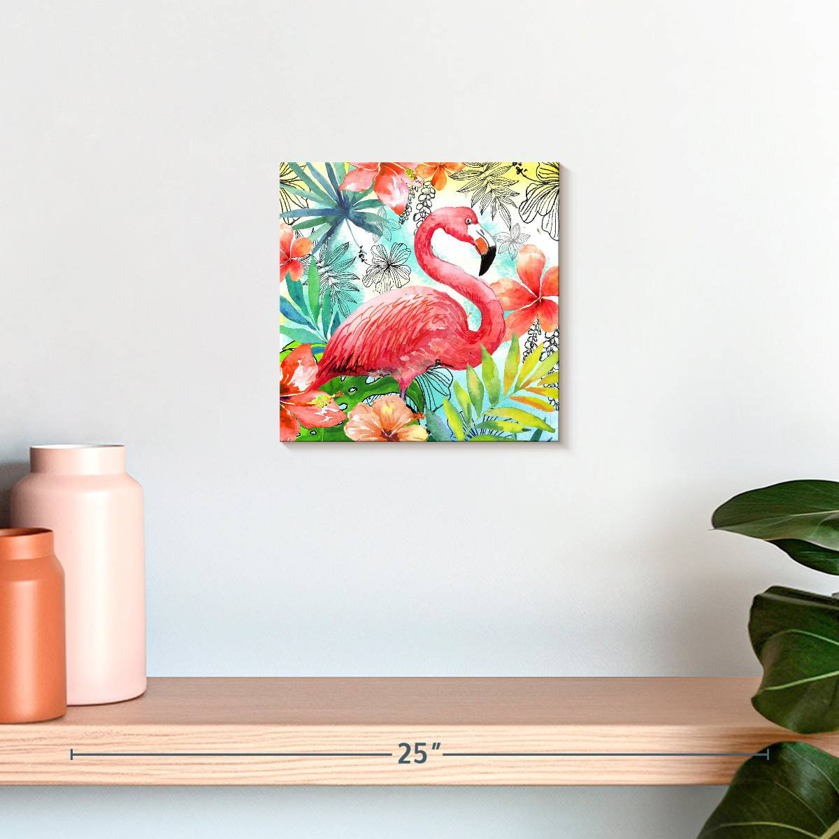 Ebern Designs Brampt Pink Flamingo Square | Wayfair