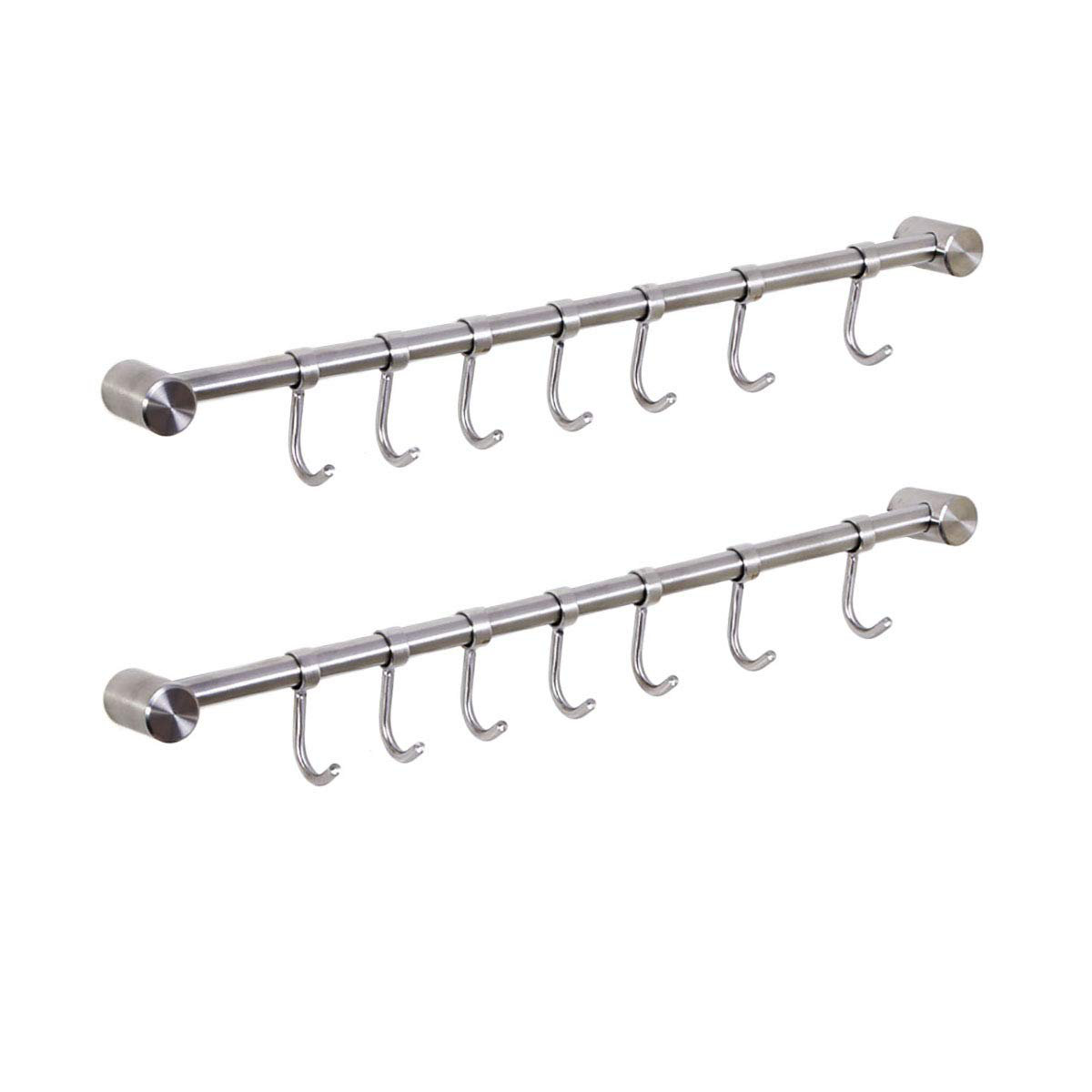 Prep & Savour Kitchen Utensil Racks Rail Wall Mounted Utensil Hooks ...