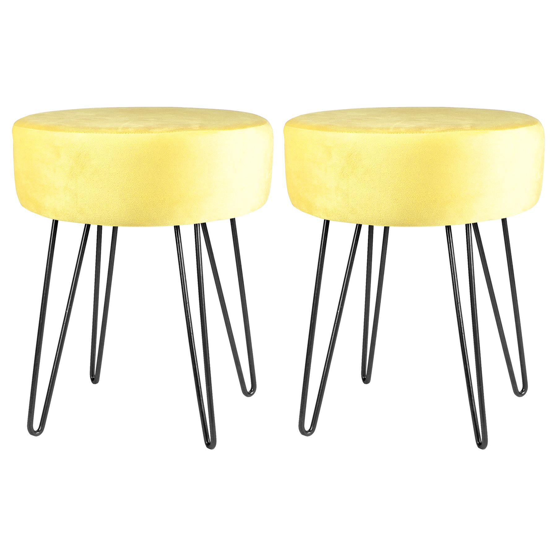 Harbour Housewares Round Velvet Footstools - Pack of 2 | Wayfair.co.uk