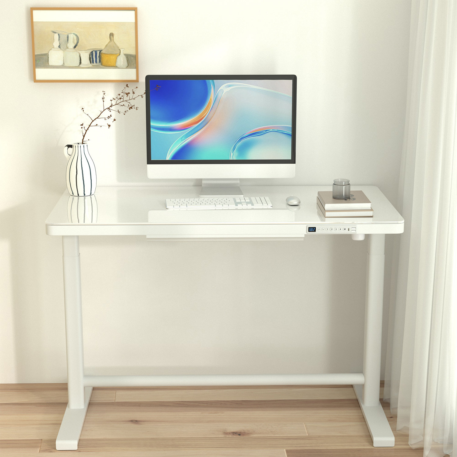 Inbox Zero Klarrisa Height Adjustable Standing Desk with Built in ...
