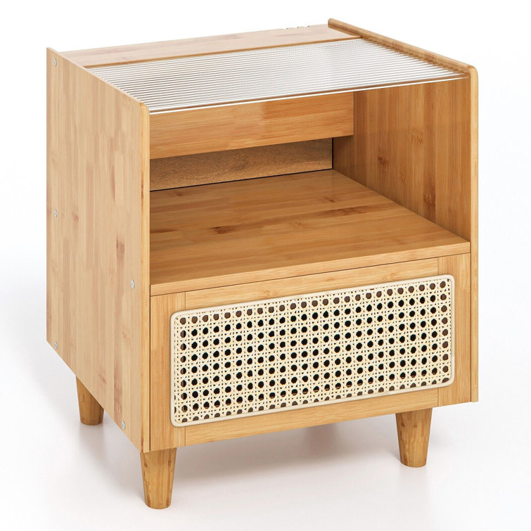 Bay Isle Home Tweedbrook Bamboo / Rattan Bedside Table | Wayfair.co.uk