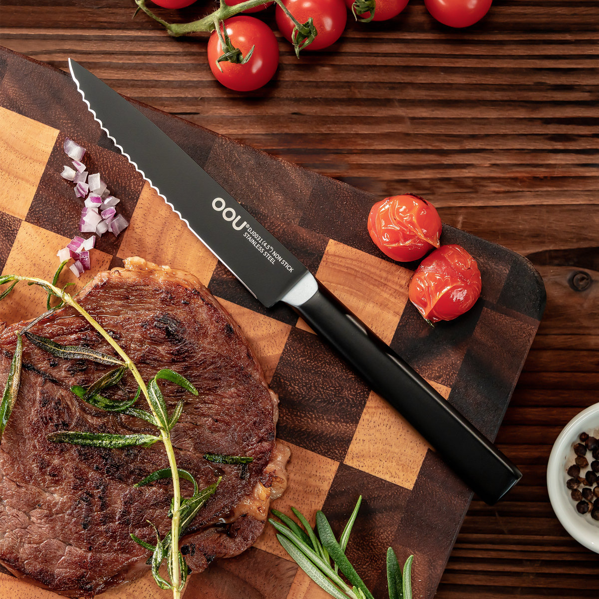 OOU Oou Steak Knives Set Of 6, 4.5" German High Carbon Stainless Steel ...