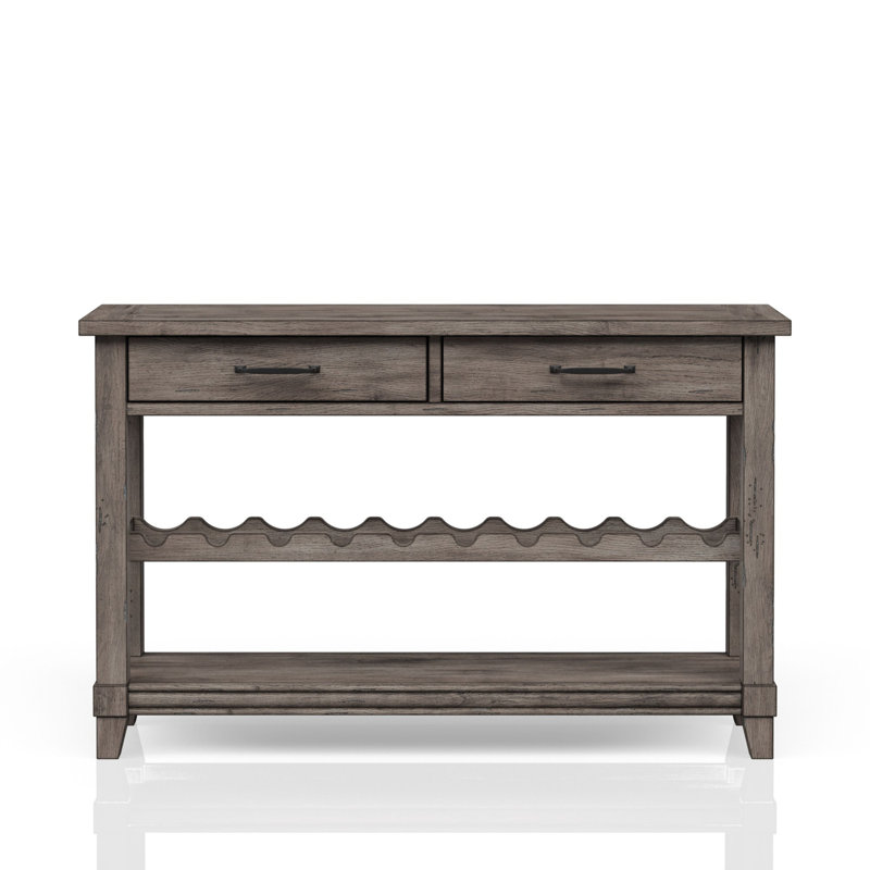 Winston Porter Console Table W/ Wine Bottle Storage & Storage Drawers ...