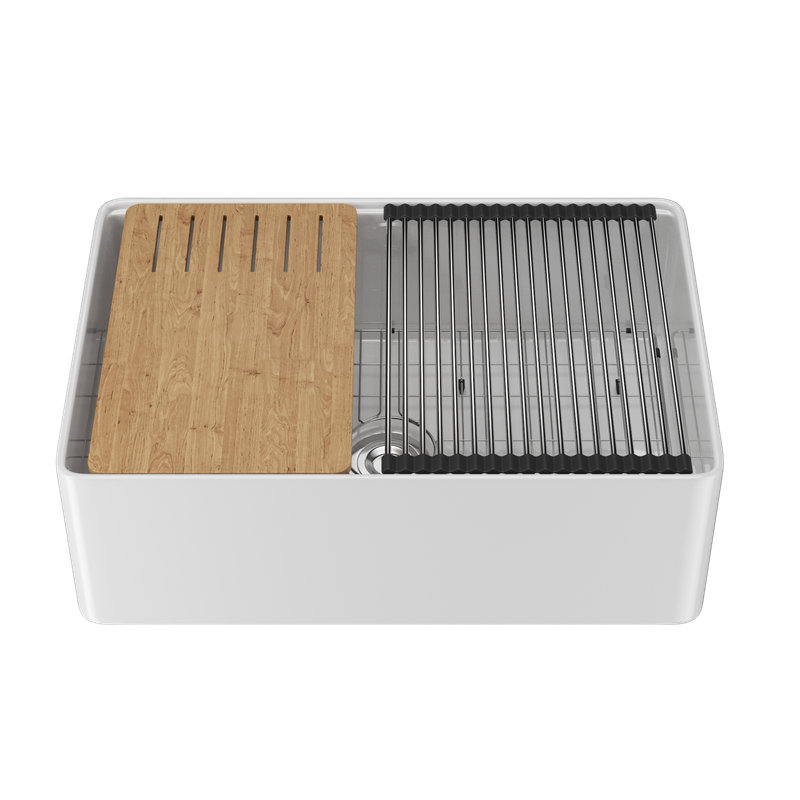 Deervalley 30" L X 20" W Single Basin Workstation Farmhouse Kitchen ...