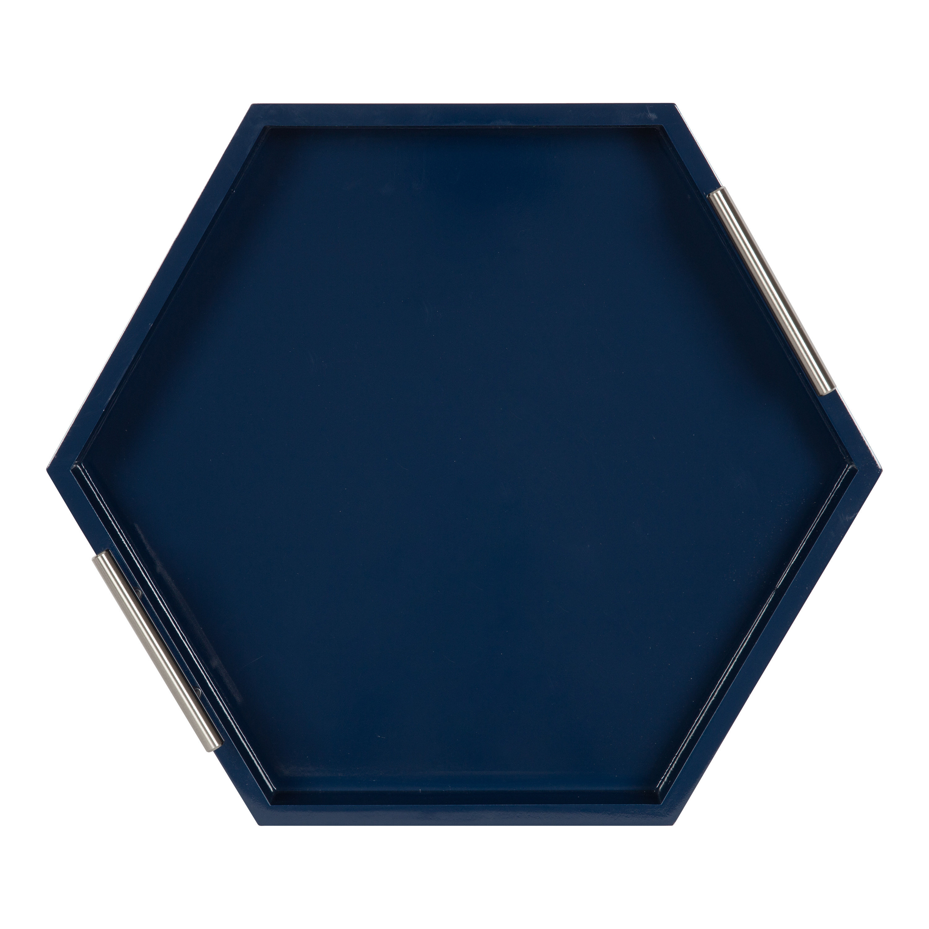Everly Quinn Norvan Hexagon Decorative Tray with Metal Handles ...