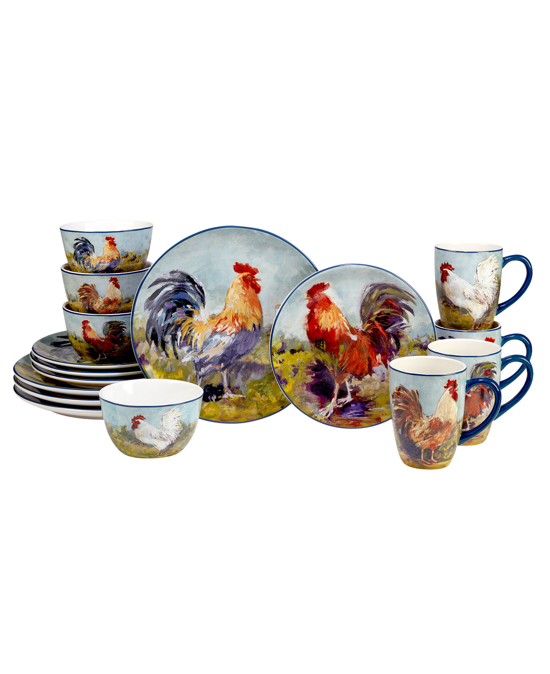 Certified International Rooster Meadow 16Pc Dinnerware Set & Reviews ...