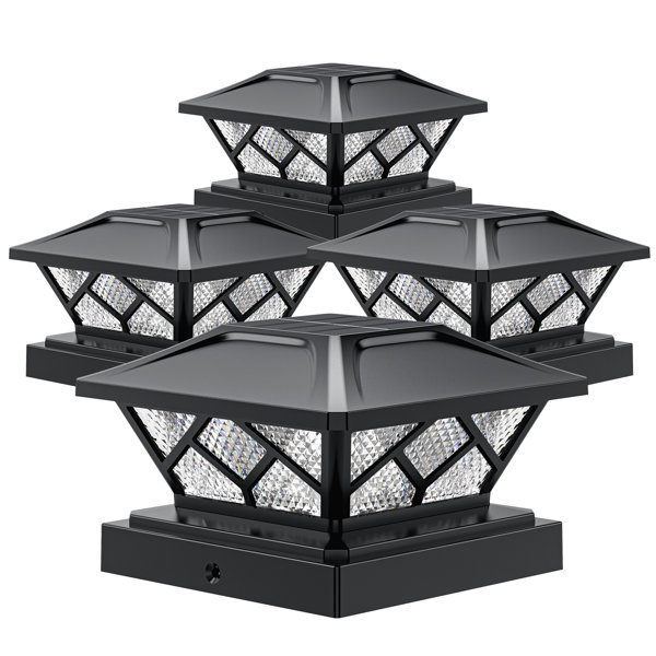 LETMY Solar Powered Integrated LED Fence Post Cap Light Pack | Wayfair