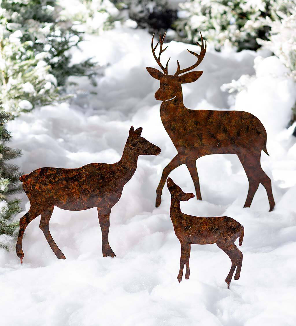 Loon Peak Cloutman Deer 3 Piece Garden Stake Set & Reviews - Wayfair Canada