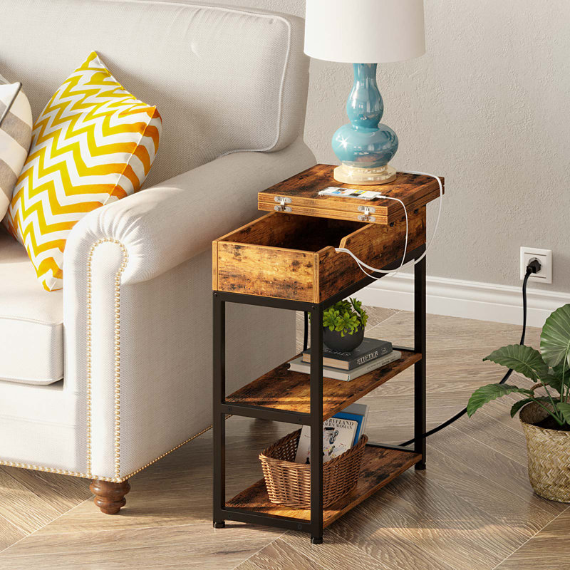 17 Stories End Table with Storage and Charging Station & Reviews | Wayfair