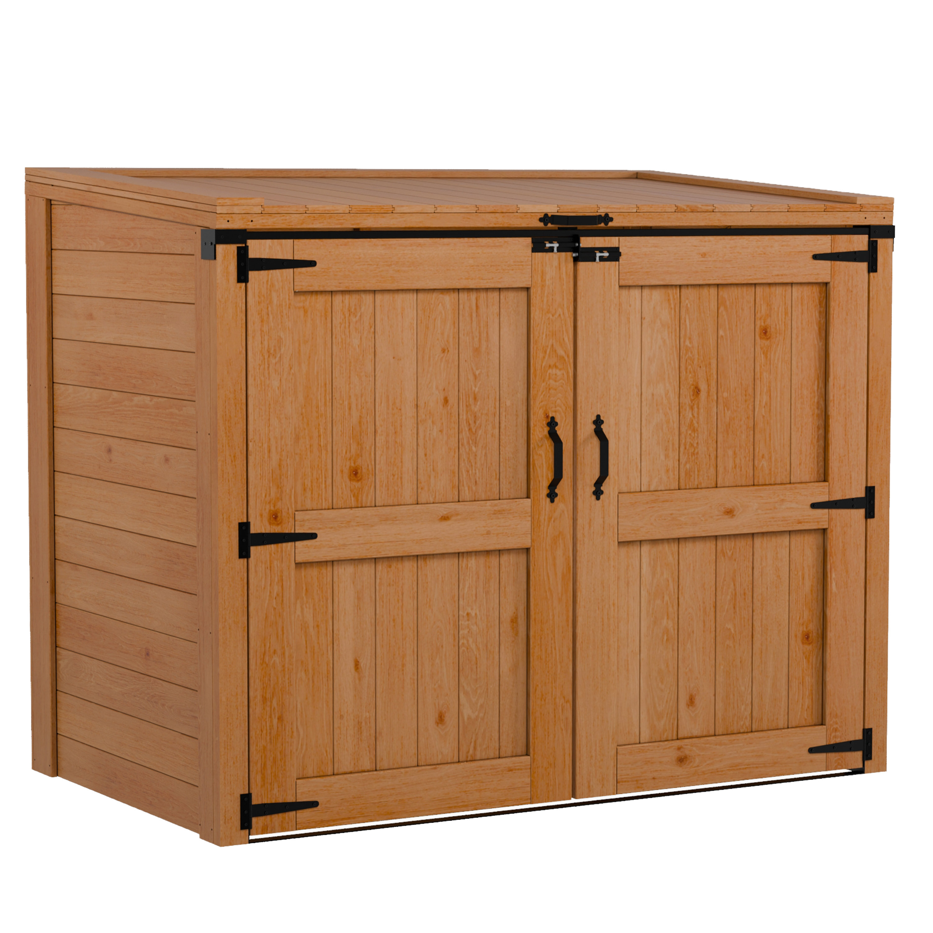 Leisure Season HEAVY DUTY Cedar Horizontal Trash Can and Recycling ...