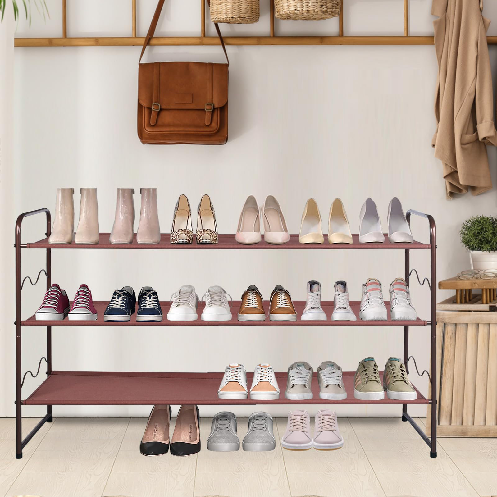 Rebrilliant 3-Tier Shoe Rack Stackable - Wayfair Canada