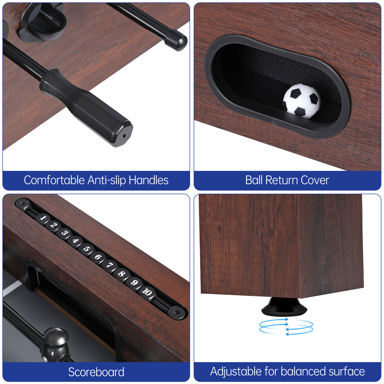 Rioloiuy Foosball Table, 54 Inch Large Size Football Table for Adults ...