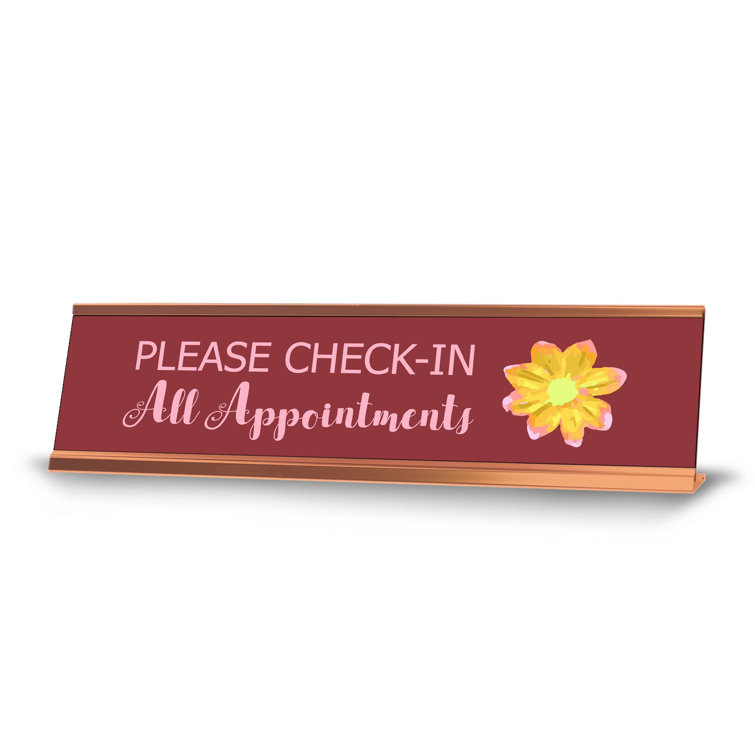 Signs ByLITA Please Check-In All Appointments Desk Sign | Wayfair