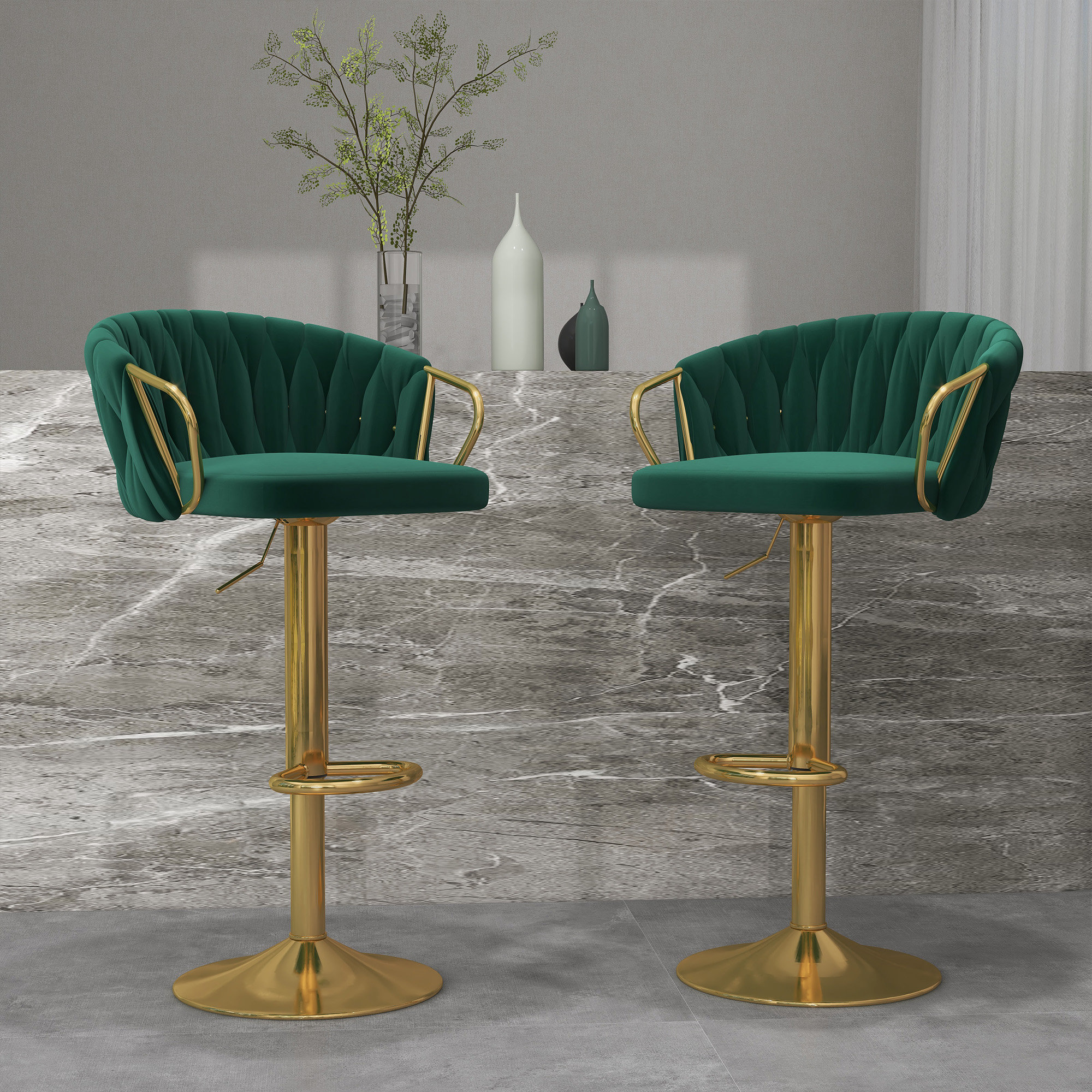 Mercer41 Ginko Adjustable Height Counter Stool (Set of 2) & Reviews ...