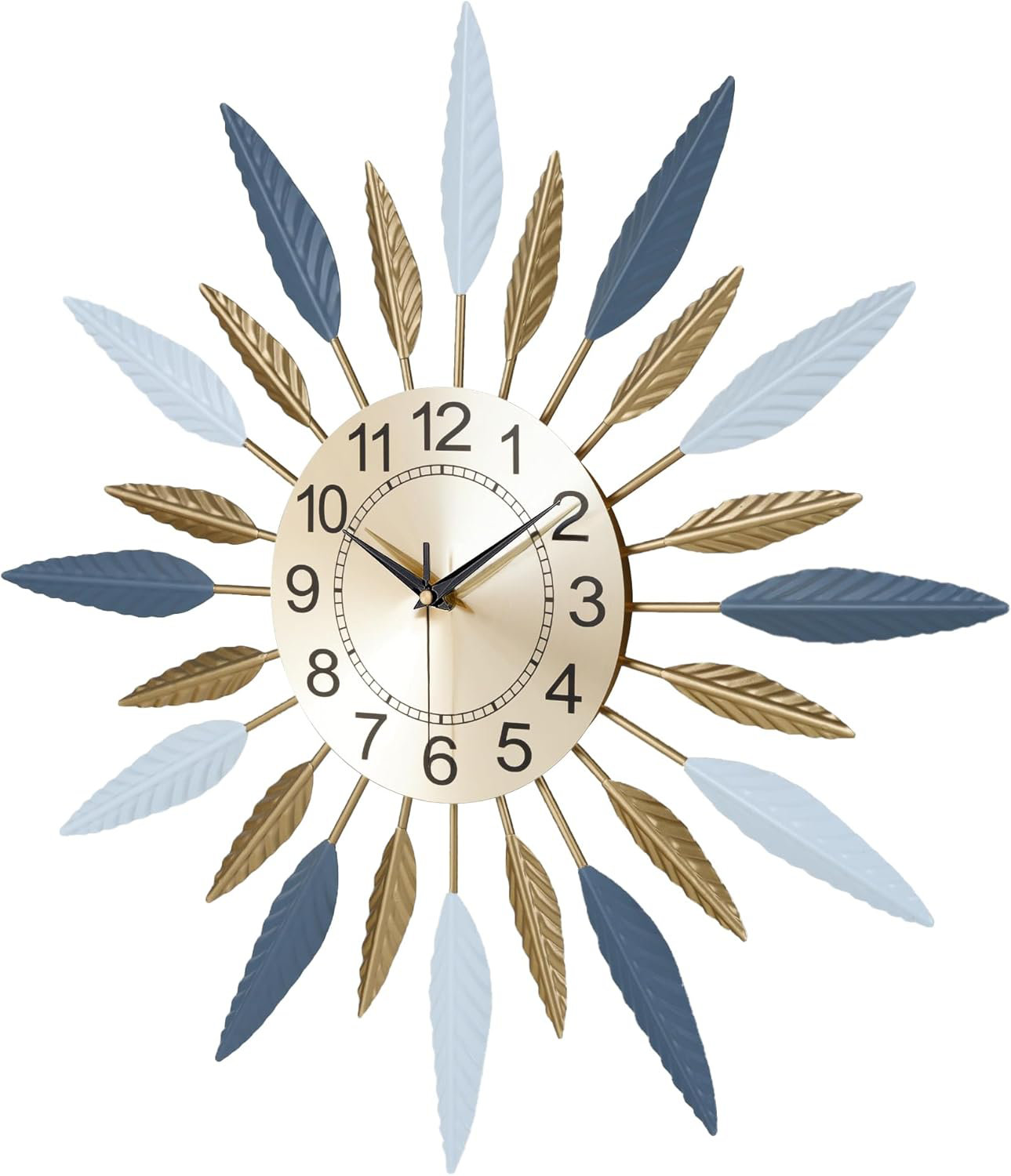 Everly Quinn 23 Inch Silent Metal Mid Century Wall Clocks For Living ...