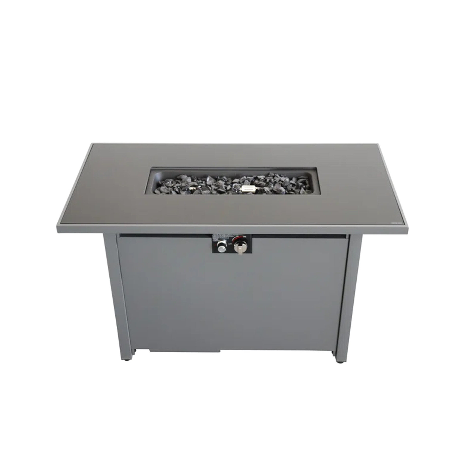 Latitude Run® 50000 Metal Fire Pit, 42" Rectangle, Black, Push-Button ...