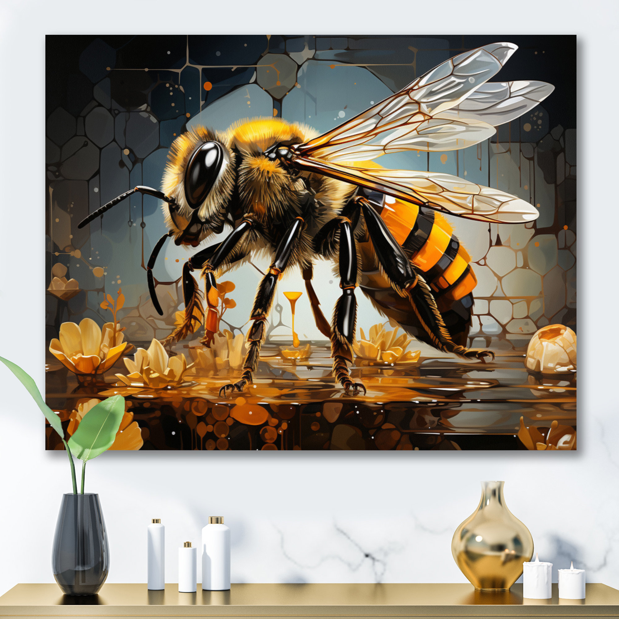 Rosalind Wheeler Bee Busy Worker Geometric I - Animals Wall Art Living ...