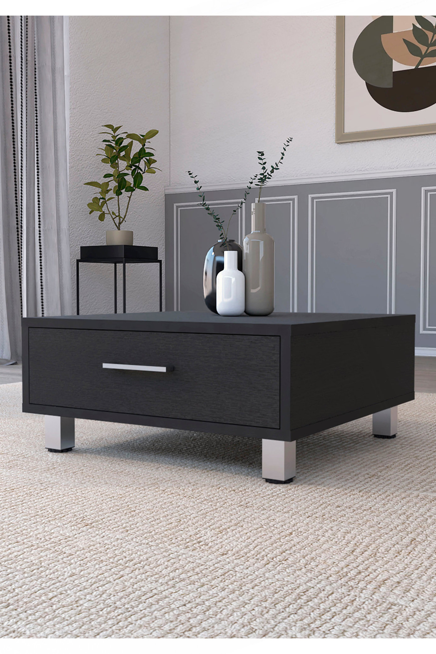 George Oliver Myers Coffee Table, Four Legs, One Drawer - Wayfair Canada