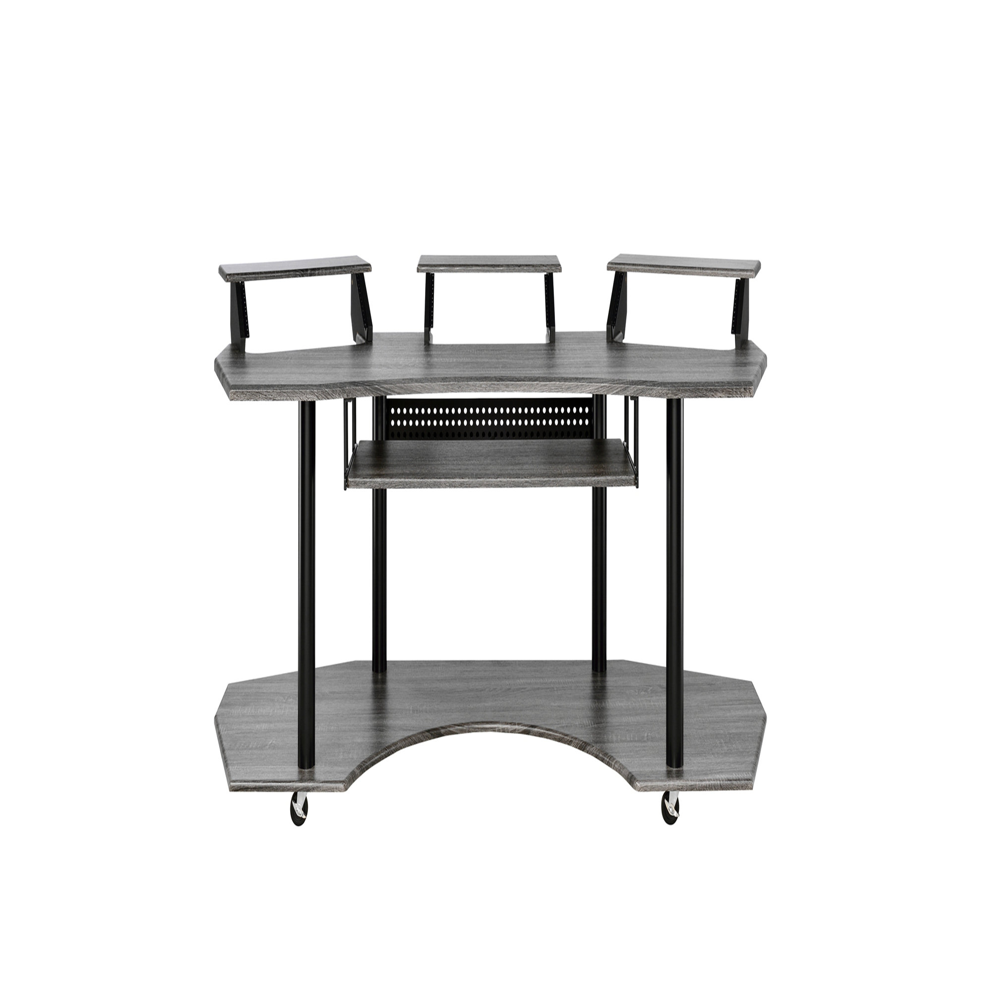 17 Stories Eleazar Oak Finish Music Recording Studio Desk - Wayfair Canada