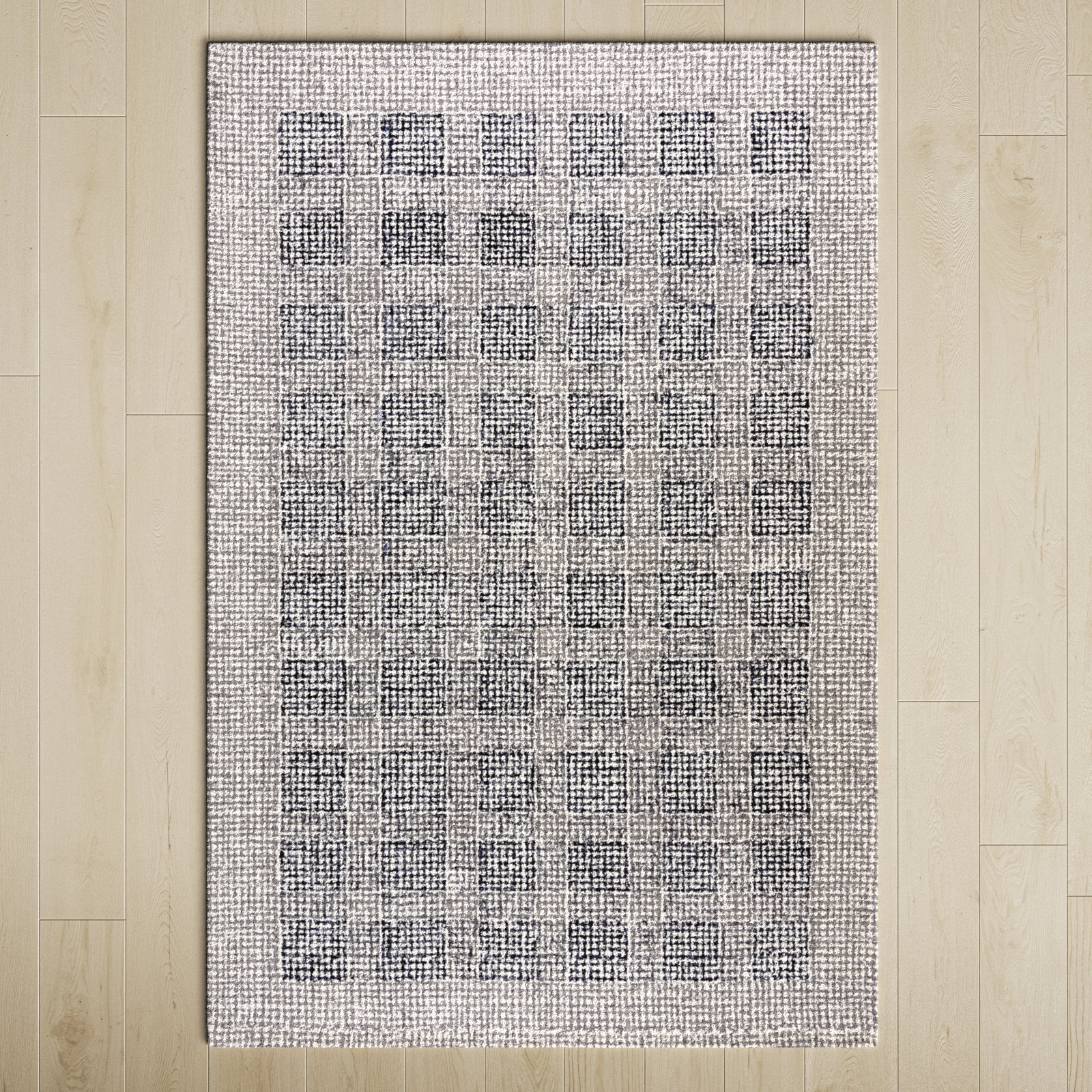 Birch Lane™ Airica Geometric Handmade Tufted Wool Area Rug in Blue ...