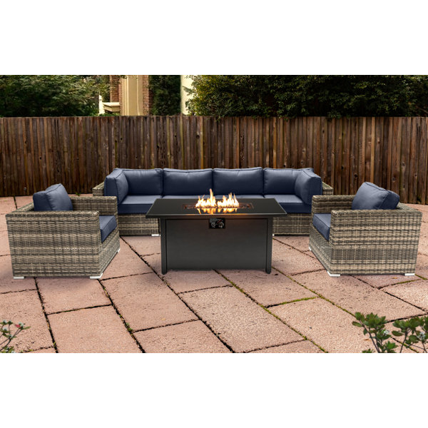 Latitude Run® Lsi 6 Person Seating Group With Firepit And Makinleigh ...