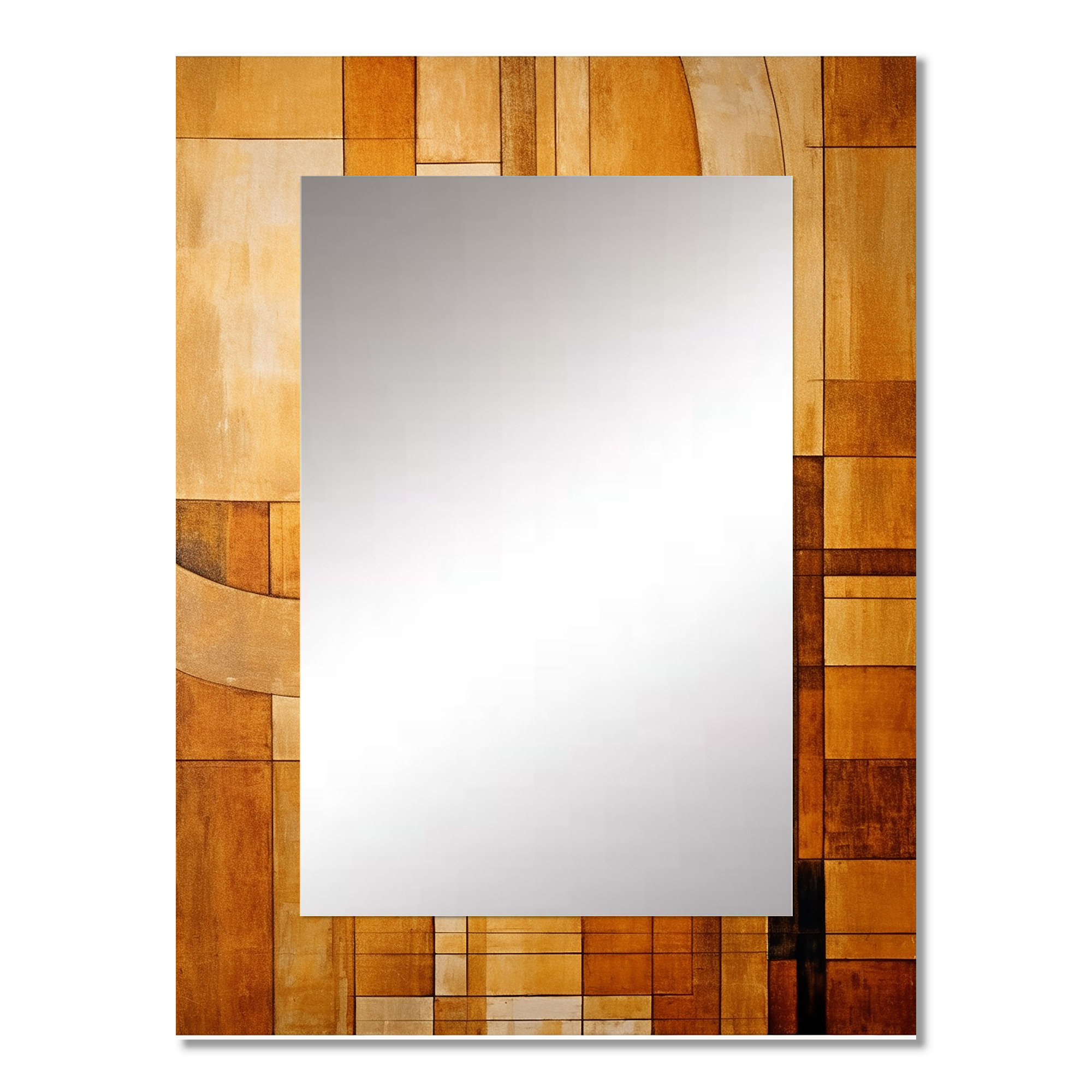 East Urban Home Bronze Brilliance Symetry II - Modern Rectangular Wall ...