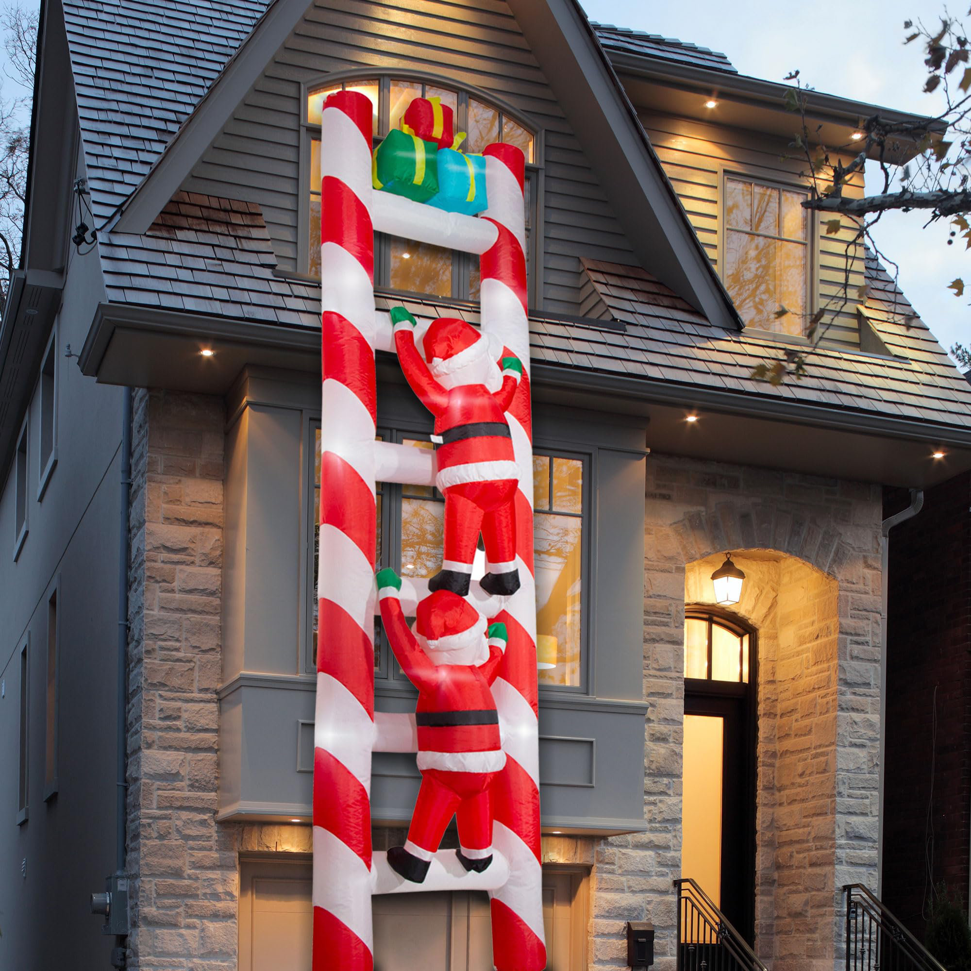 The Holiday Aisle® 8FT Giant Hanging Santa Claus Inflatable with LED ...