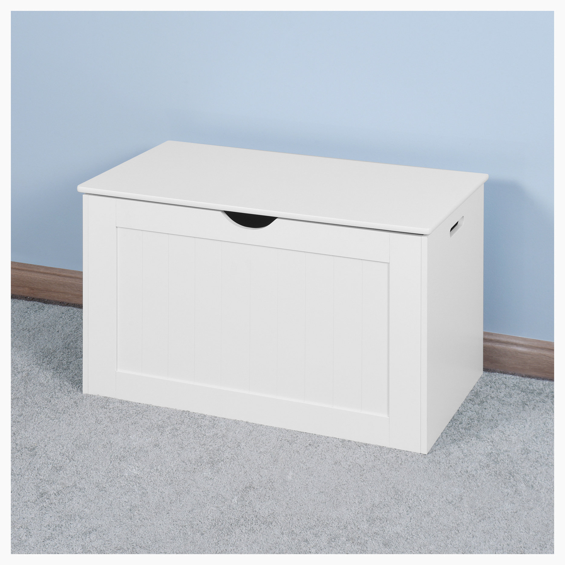 Red Barrel Studio Braymer White Lift Top Entryway Storage Cabinet With ...