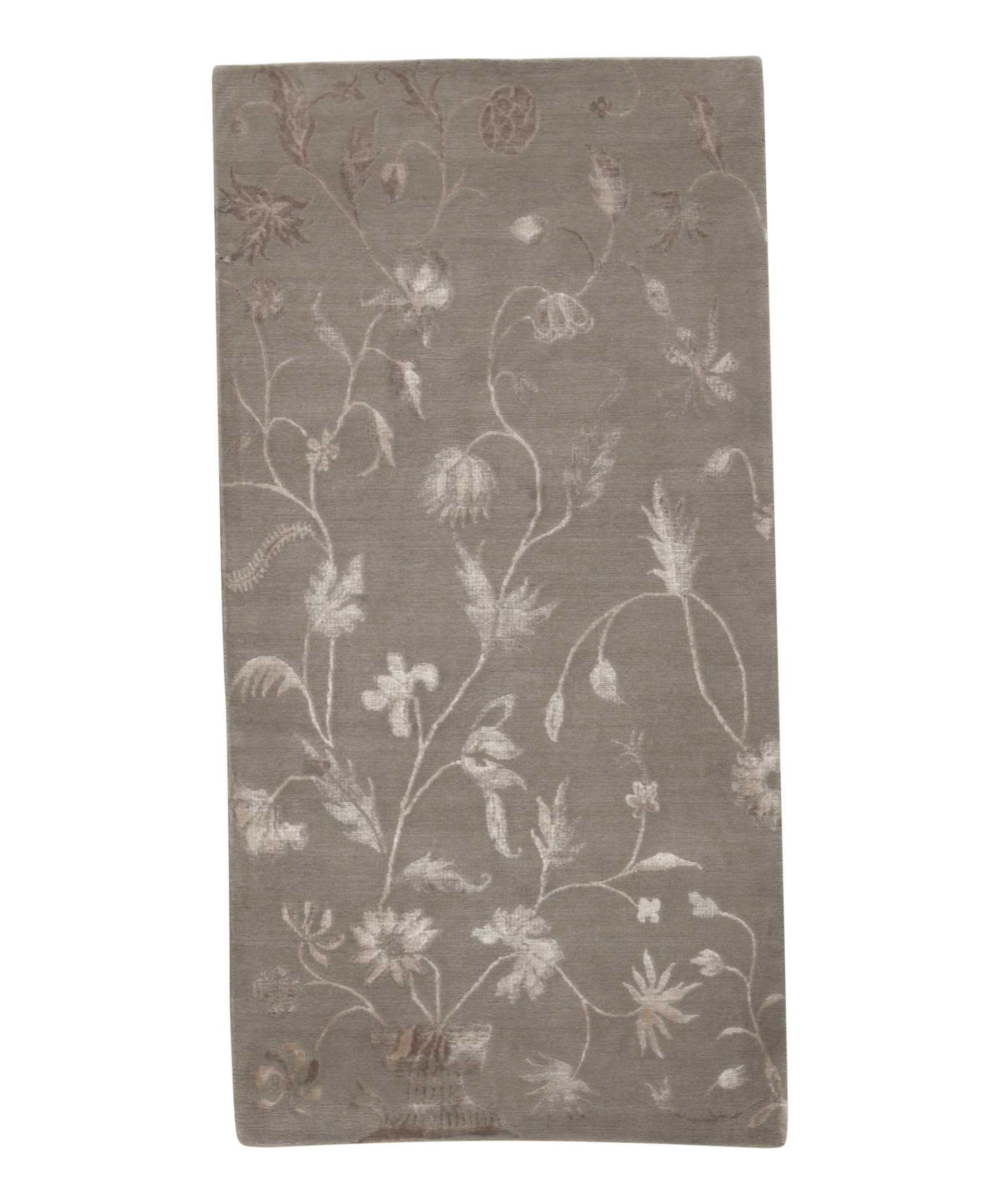 Bokara Rug Co., Inc. Hand-Knotted High-Quality Grey and White Runner ...